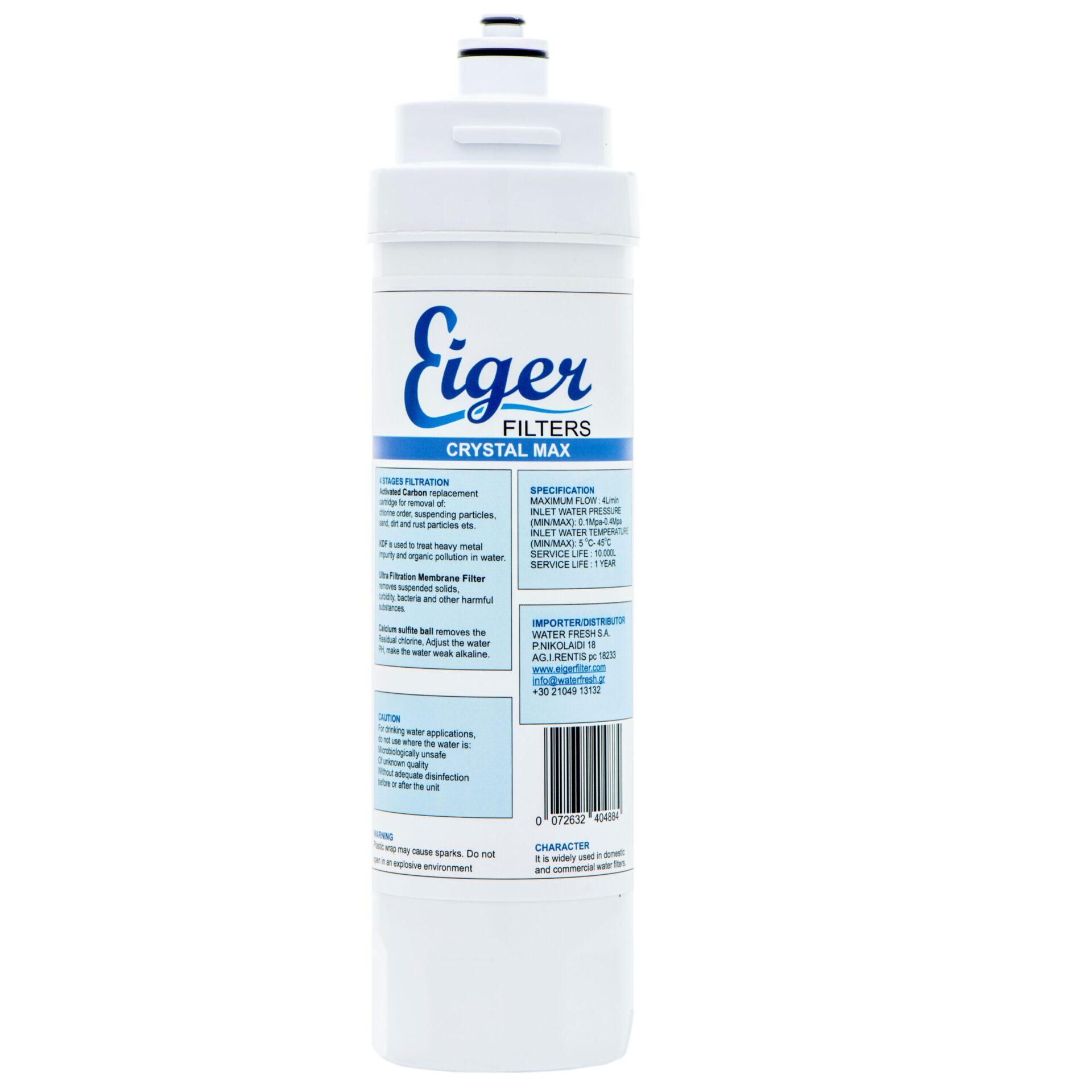 Under Sink Direct In-Line 4 Stage Eiger Water Purifier Filter - Eiger